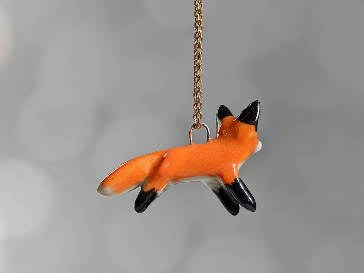 Red Fox Porcelain Pendant - Kness