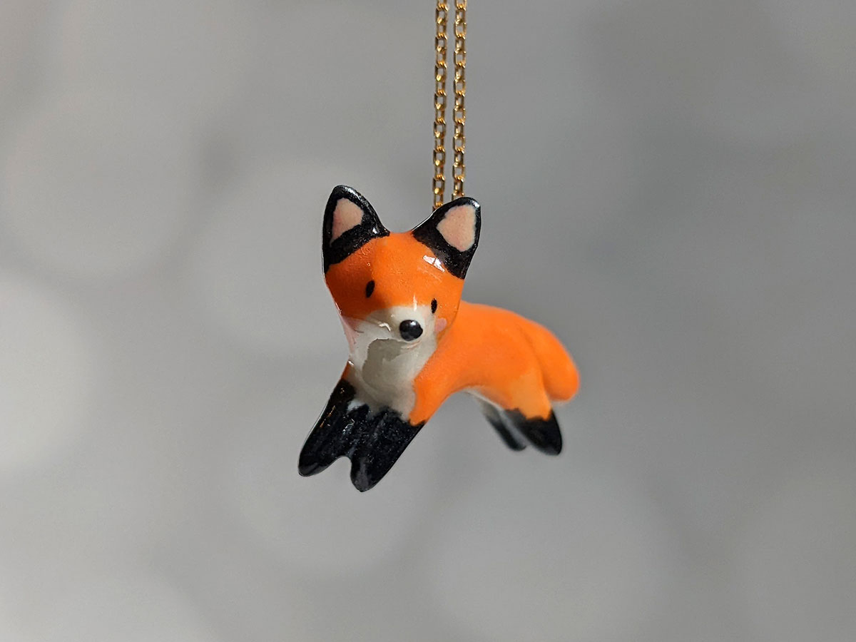 Red Fox Porcelain Pendant - Kness