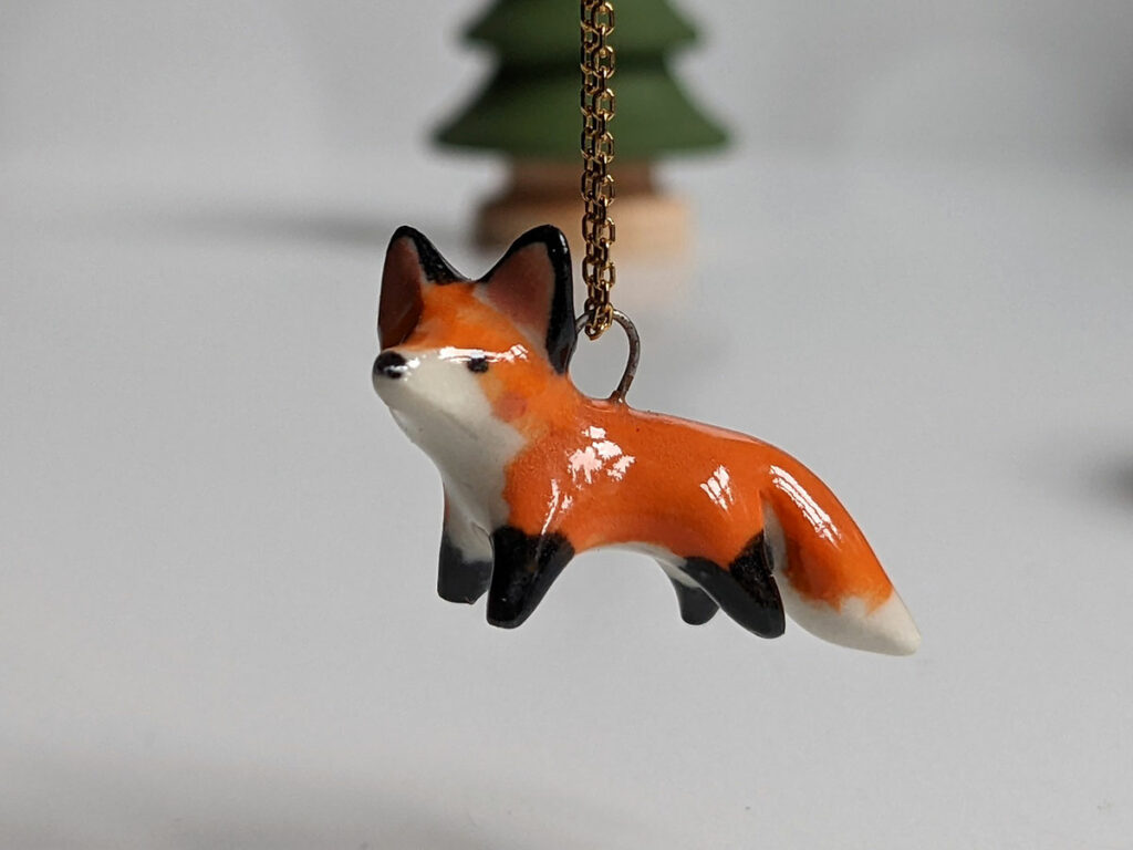 Red Fox Porcelain Pendant - Kness