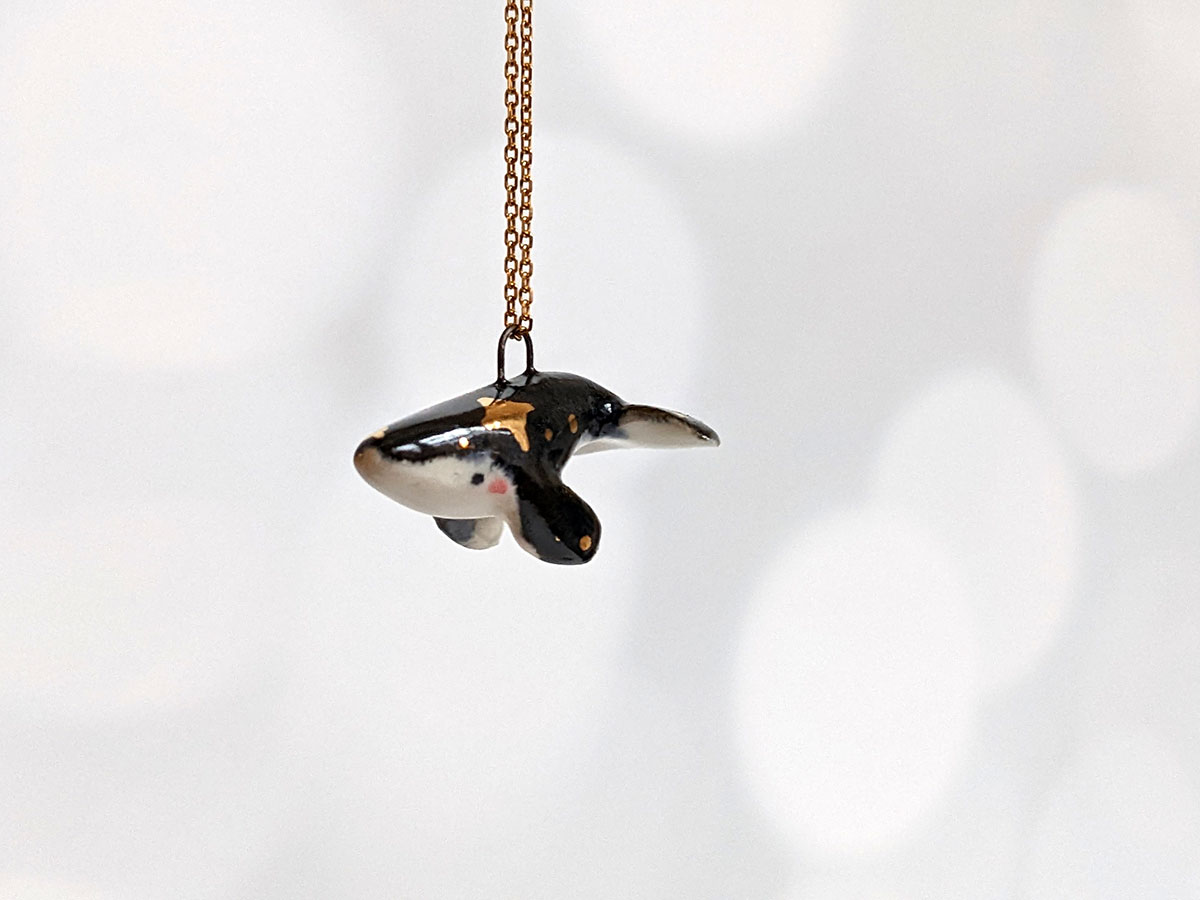 Porcelain Pendant - Night Sky Whale - Kness