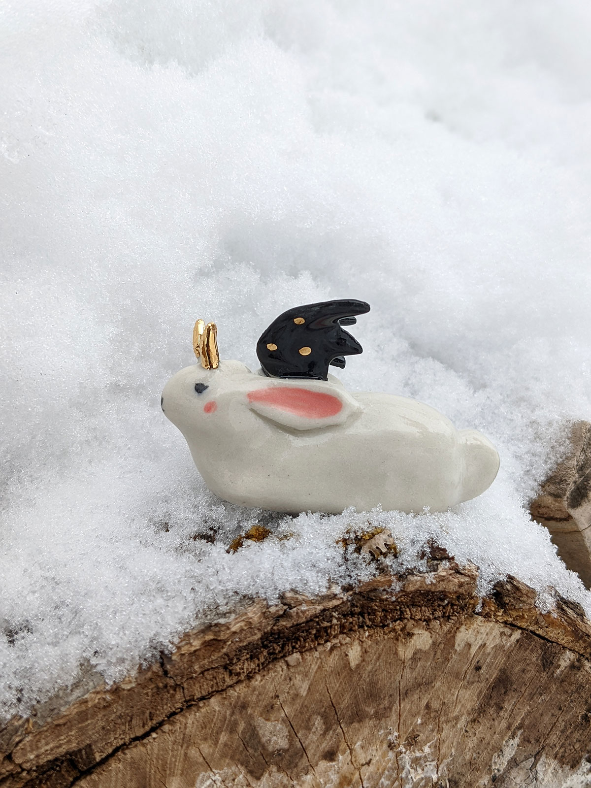 Wolpertinger, blanc et ailes de chauve-souris - Kness